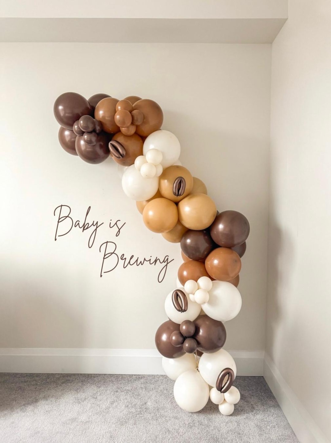 A Baby is Brewing Balloon Arch, One Little Bean Coffee Balloon Garland ...