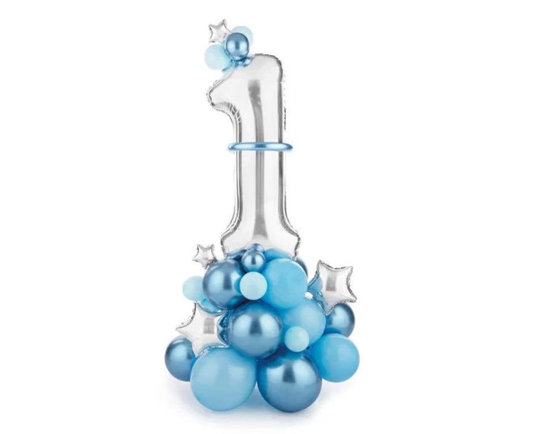 First Birthday Balloon Bouquet Boy First Birthday Decoration Pastel ...