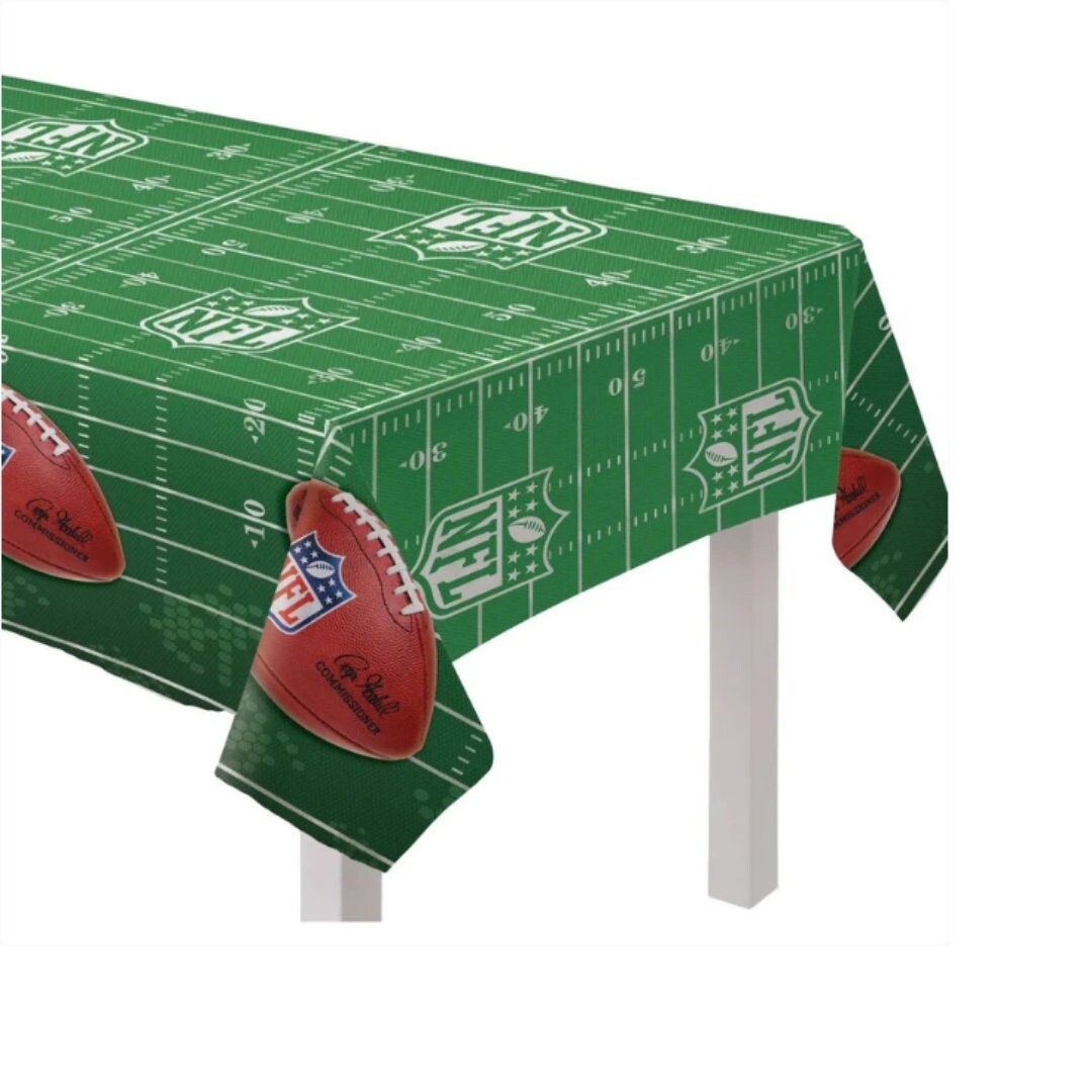 NFL Football Tablecloth Football Field Table Cover First Year Down ...