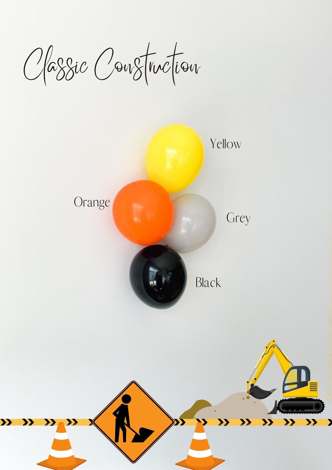 Construction Balloon Garland | DIY Balloon Garland Kit | Construction ...