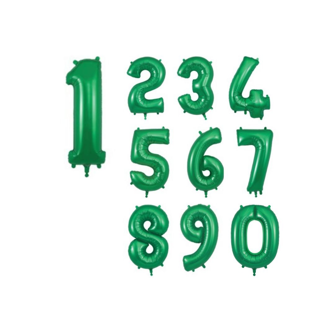 Green Number Balloons | Green Jumbo Number Balloon | Jurrasic Birthday ...