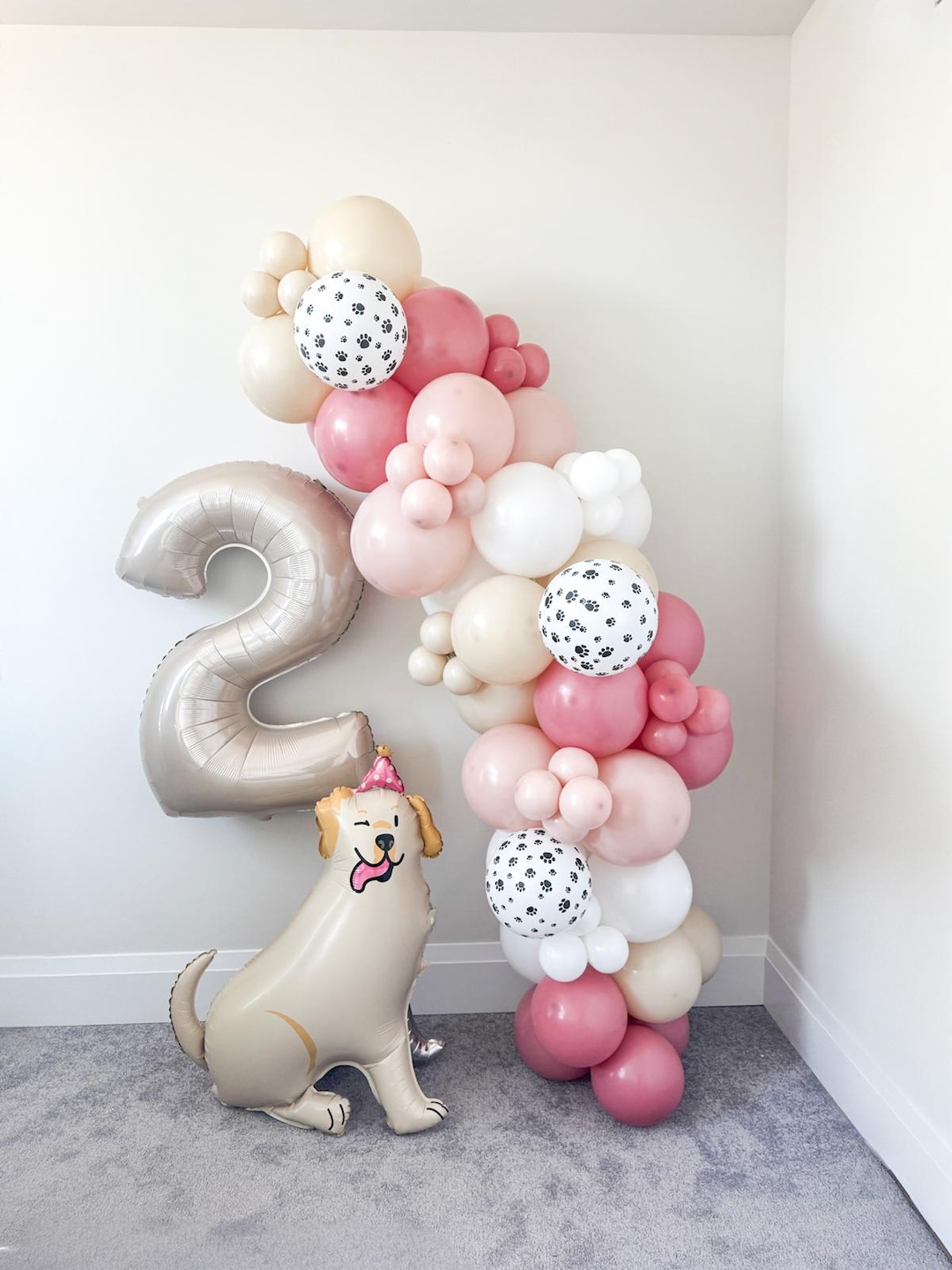 Golden Retriever Balloon Arch Puppy First Birthday Balloon Garland Kit ...
