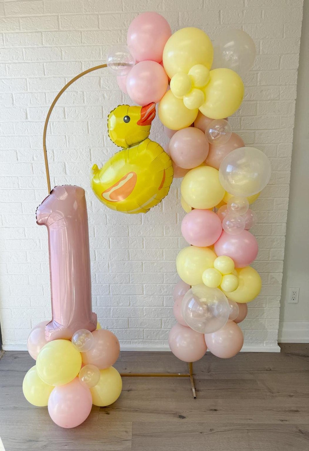 Yellow Duck Theme Kid Birthday Balloon Garland, Baby Duckling, Animal ...