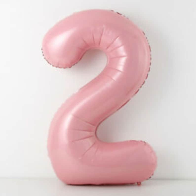 Jumbo Pastel Pink Number 2 Balloon | Giant 40" 2 Balloon | Pink Number ...