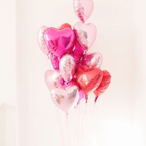 Foil Hearts Balloon Bouquet | Valentines Day Balloons | Vday Decor ...