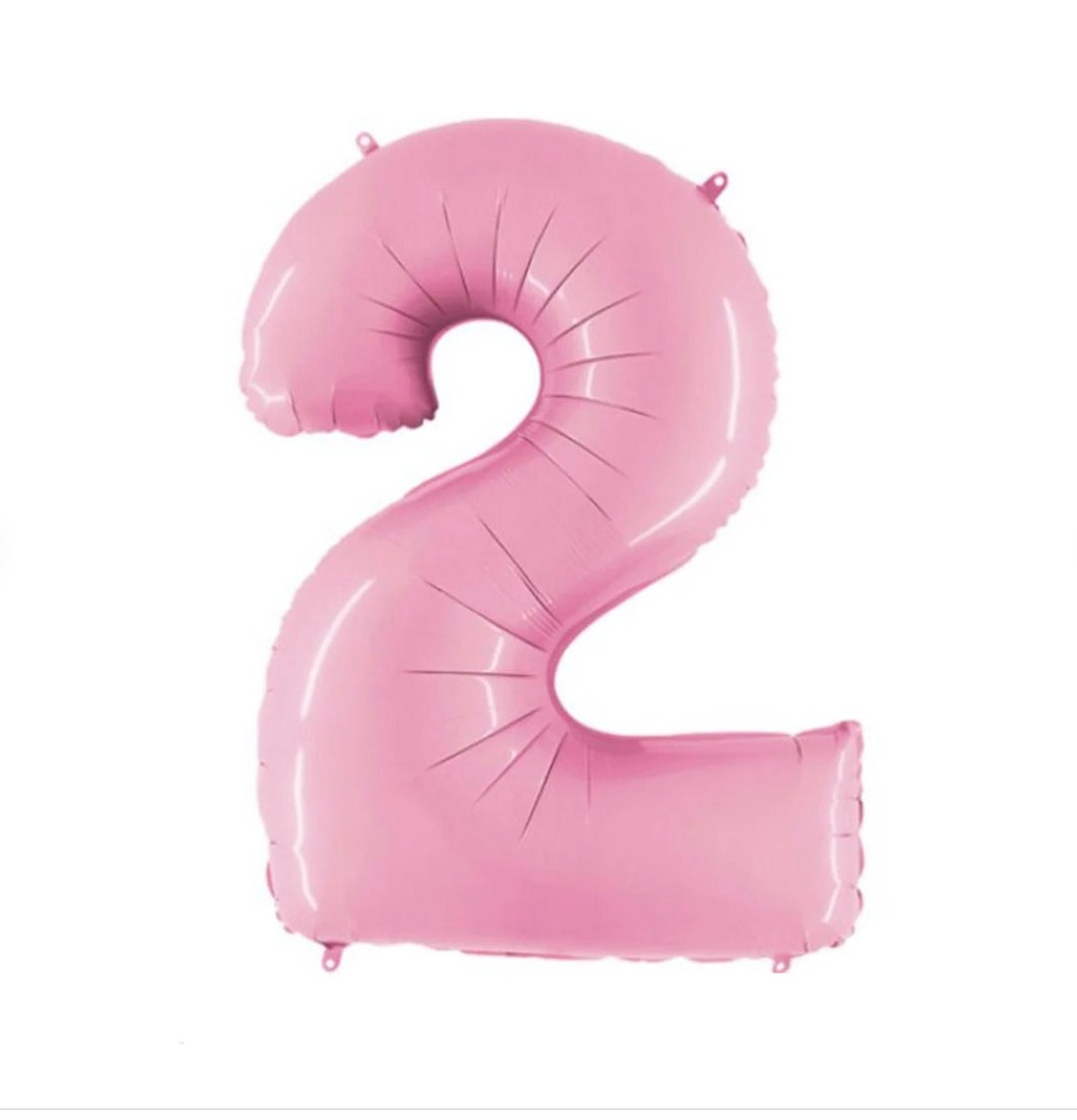 Jumbo Pastel Pink Number 2 Balloon | Giant 40" 2 Balloon | Pink Number ...