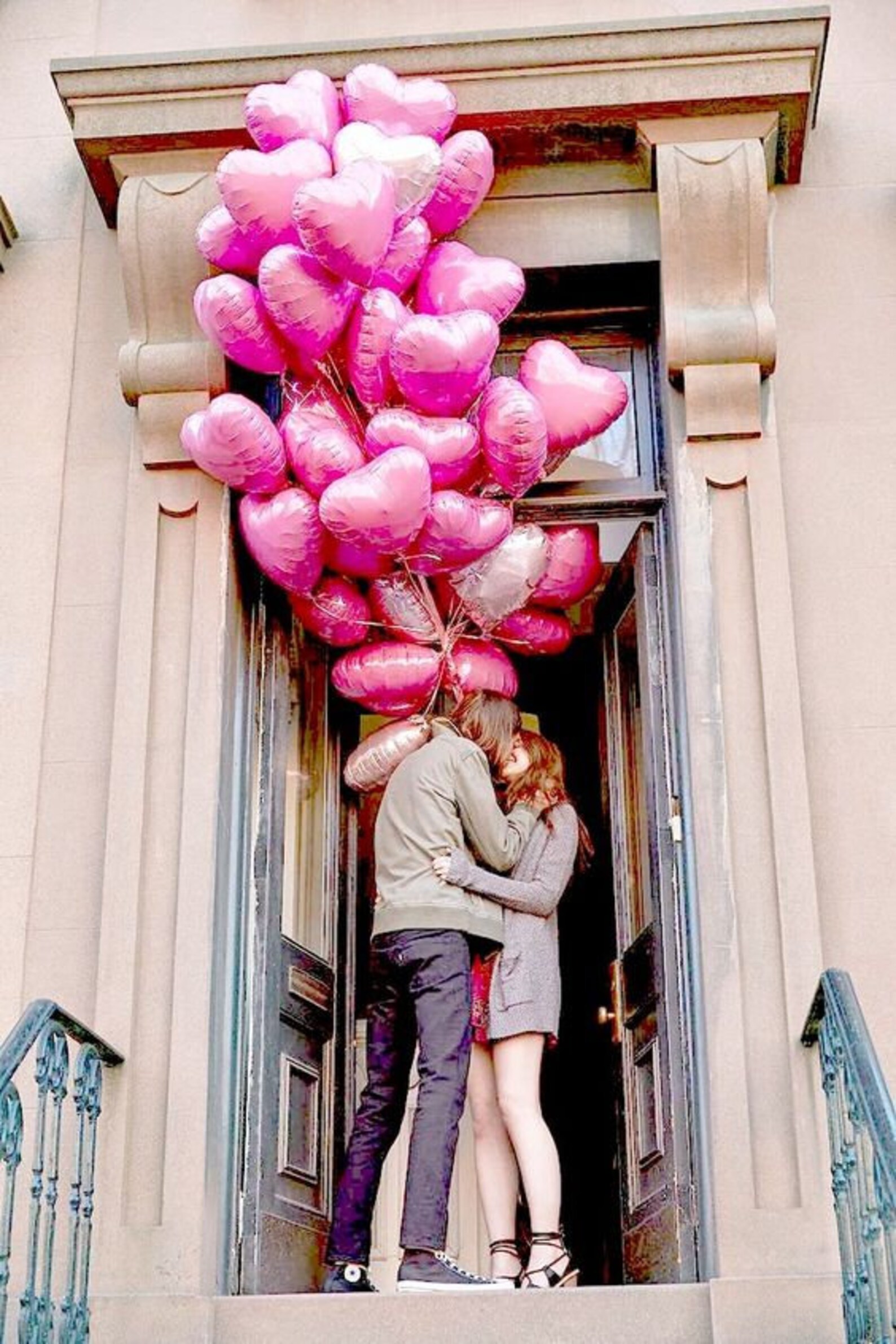 Foil Hearts Balloon Bouquet Valentines Day Balloons Vday - Etsy