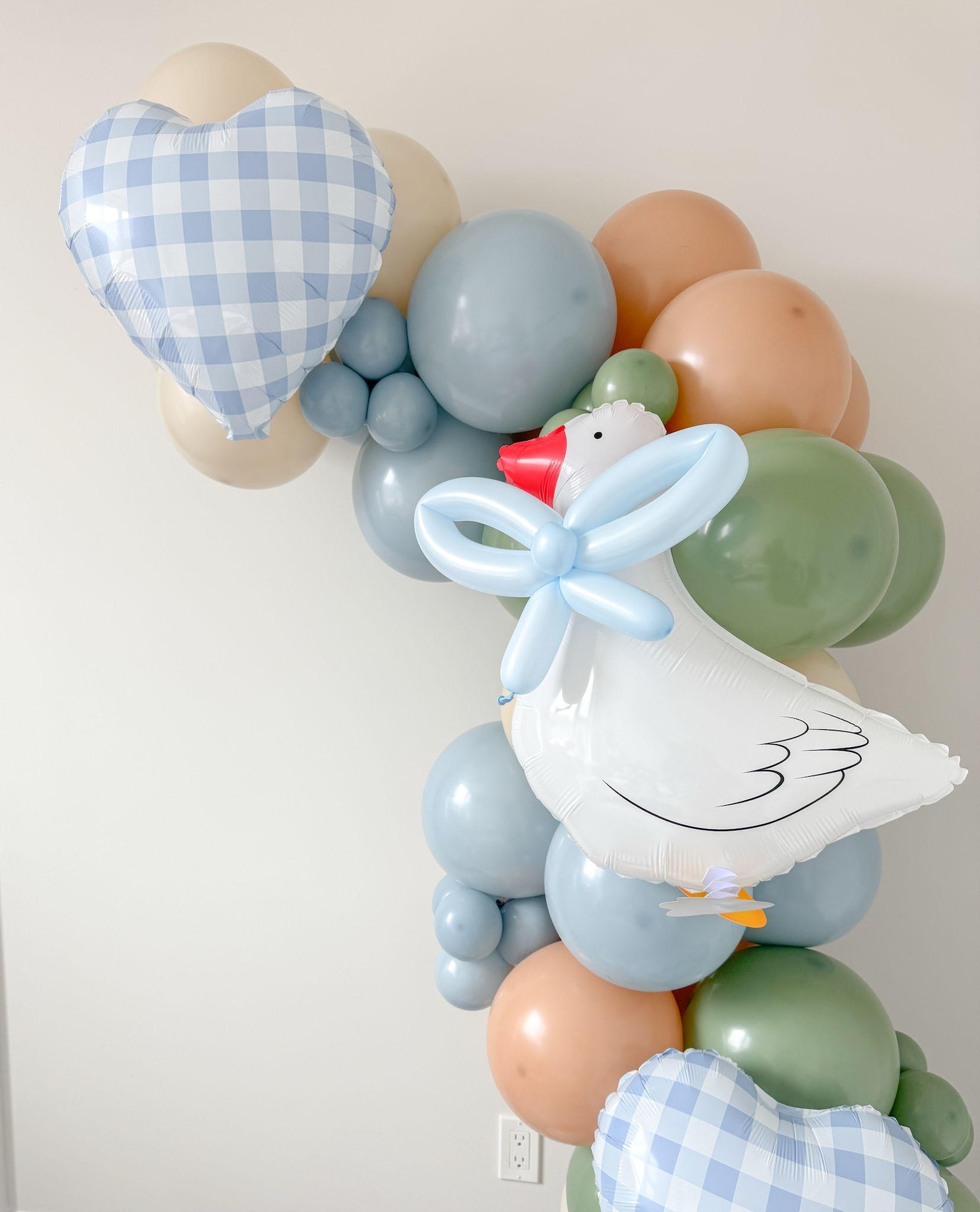 One Silly Goose Balloon Garland Boys Silly Goose Arch Gingham Blue ...