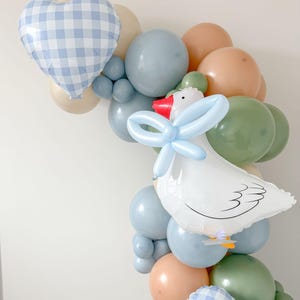 One Silly Goose Balloon Garland Boys Silly Goose Arch Gingham Blue ...