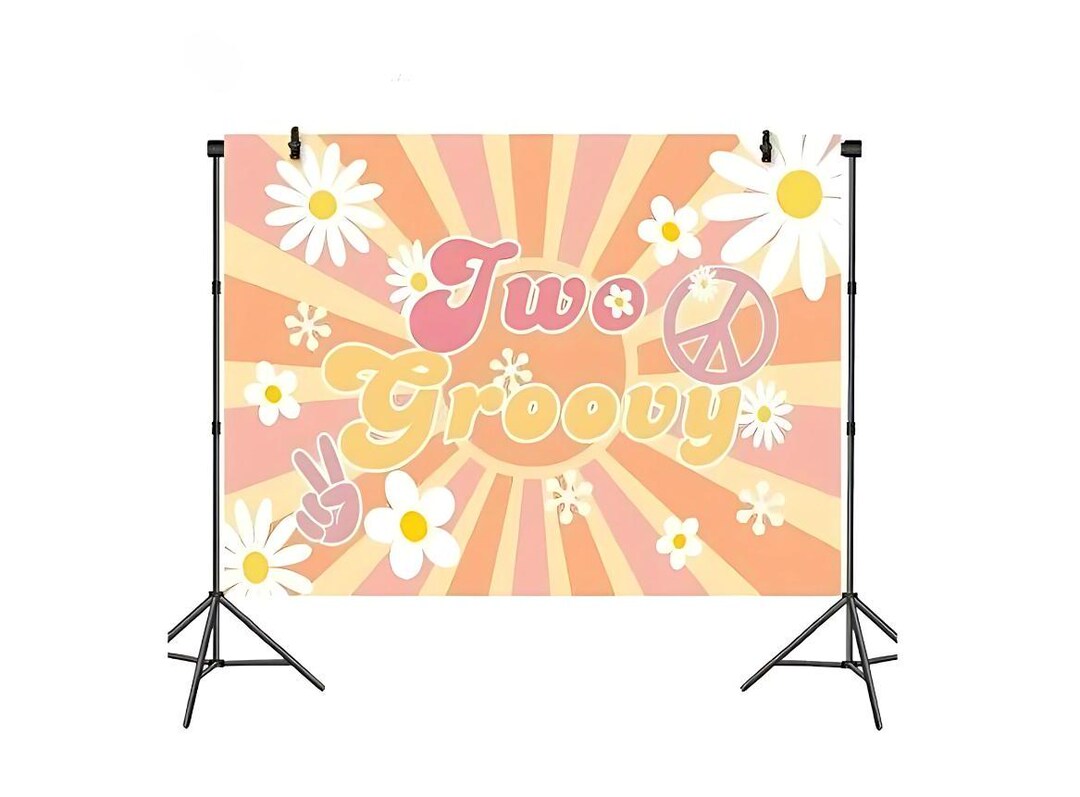 Two Groovy Pink Backdrop | Two Groovy Theme Birthday | Groovy One Baby ...