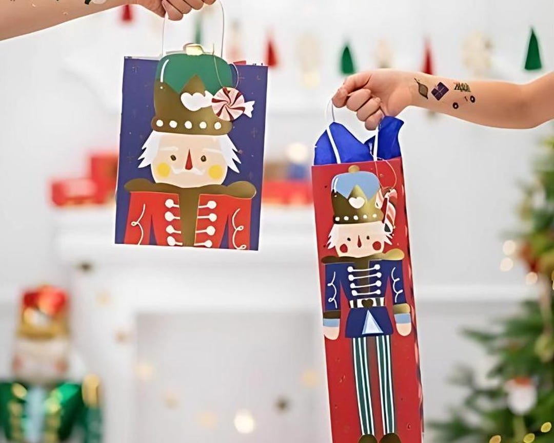 3D Modern Christmas Bags | Nutcracker Christmas Gift Bags | Christmas ...