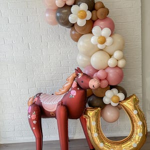 Giddy up Horse Daisy Flower Balloon Garland Kit First Rodeo Pony Arch ...