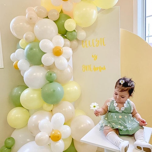 Daisy Balloon Backdrop Wall Groovy First Birthday Decor - Etsy