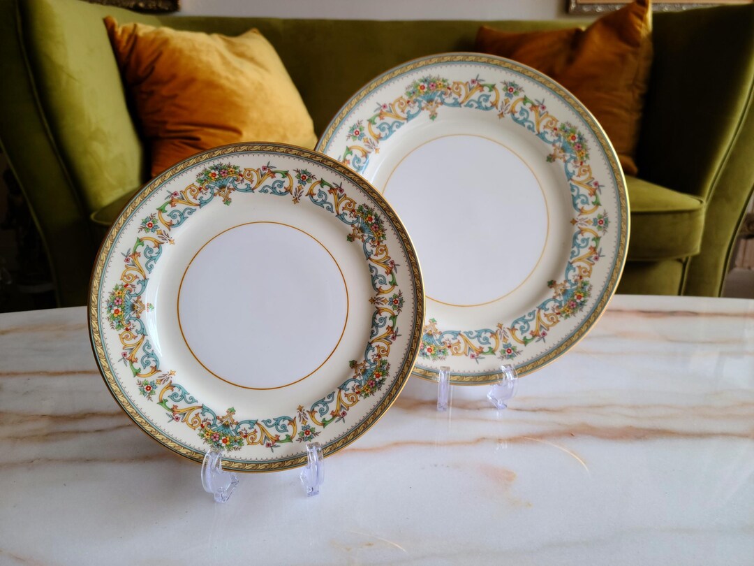 Vintage AYNSLEY Fine English Bone China HENLEY Dinner and Salad Plates ...