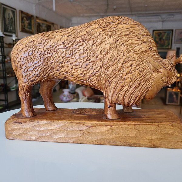 Bison Wood Carving - Etsy