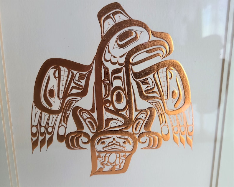Framed Haida Eagle 'ghuut' by Bill Reid Vintage Native Art Card Copper ...