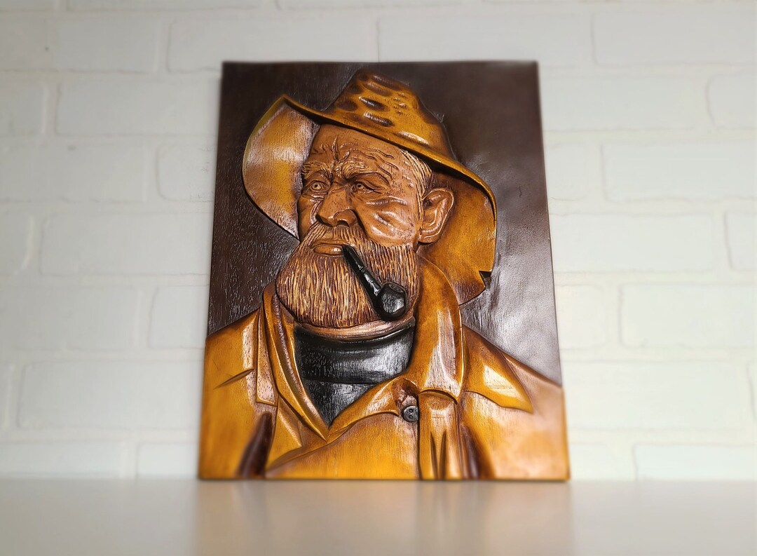 Vintage Molded Resin Wall Plaque ~ Raised 3D ~ Faux Wood Carving ...