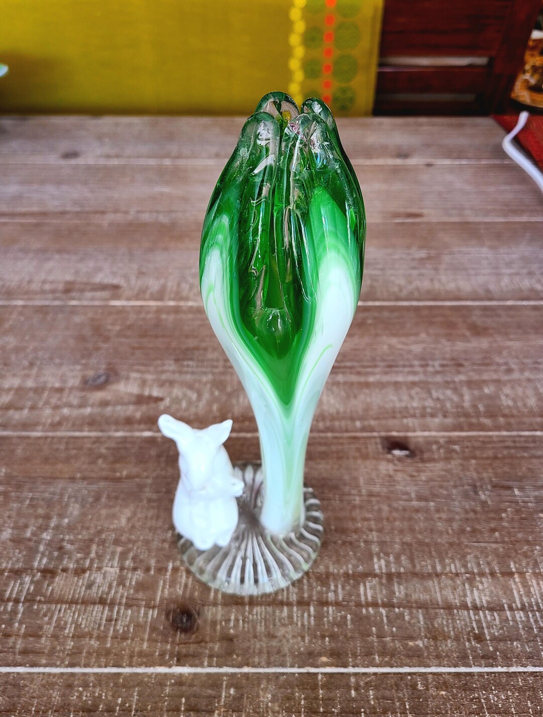 Vintage Art Glass Bud Vase With Bunny Rabbit | Handcrafted | Unique ...