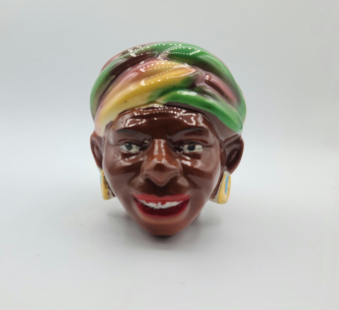 Vintage Ceramic African Head Planter | Mid Century | Collectible | Mini ...
