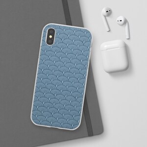 Japanese Inspired Pattern Wave Blue Phone Case Iphone - Etsy