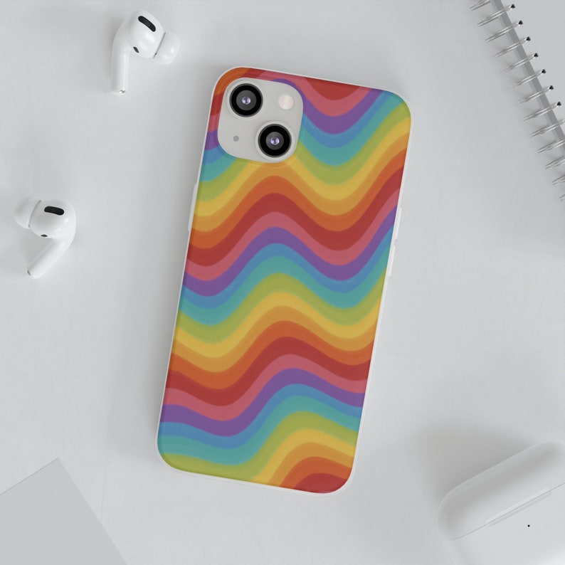 Bright Rainbow Melted Stripes Design Phone Case iPhone - Etsy