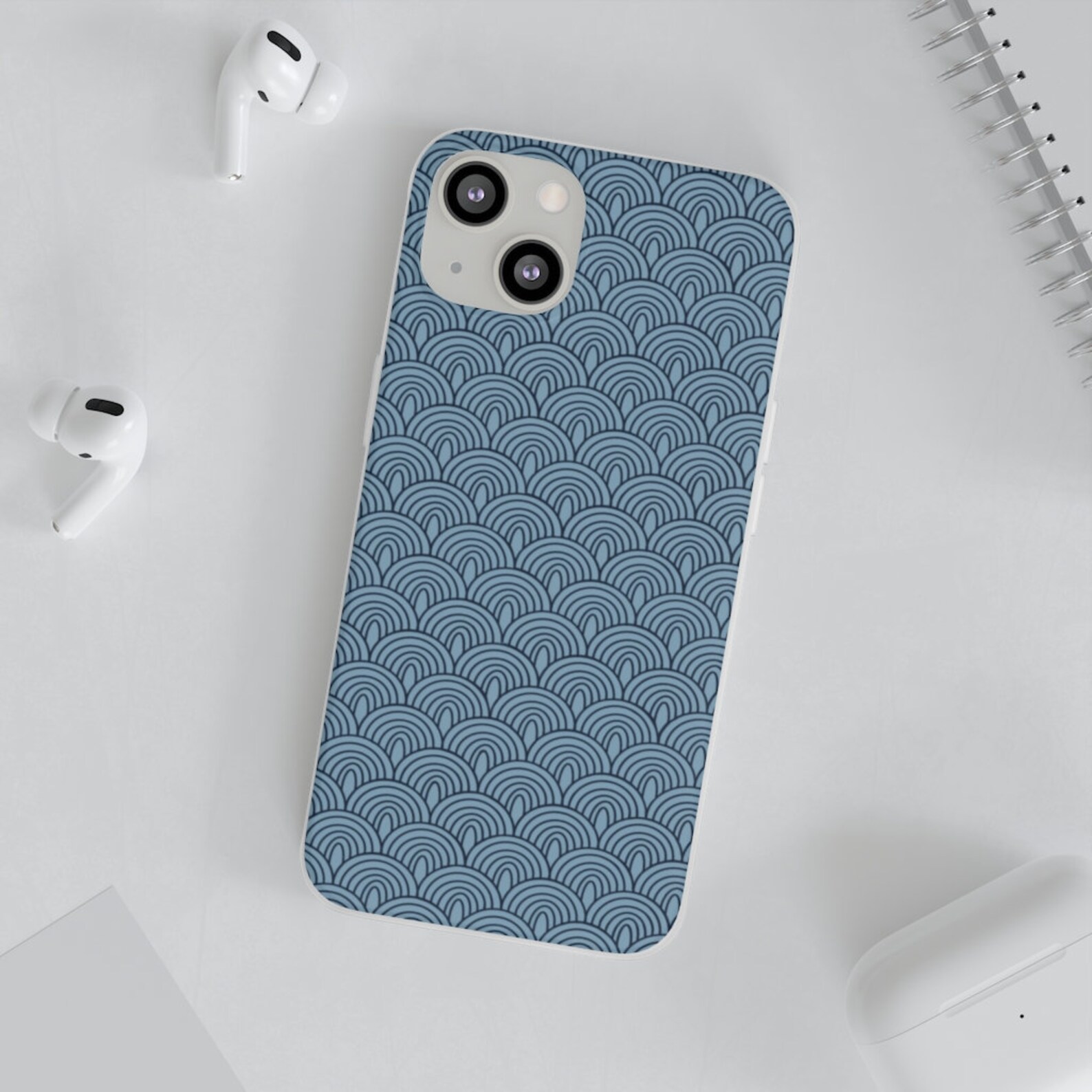 Japanese Inspired Pattern Wave Blue Phone Case Iphone - Etsy