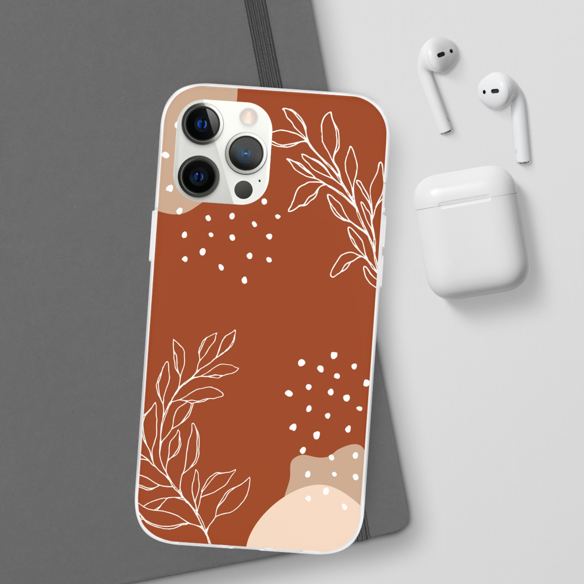 Minimalist Boho Spots and Leafs Earth Tones Phone Case Design - Etsy
