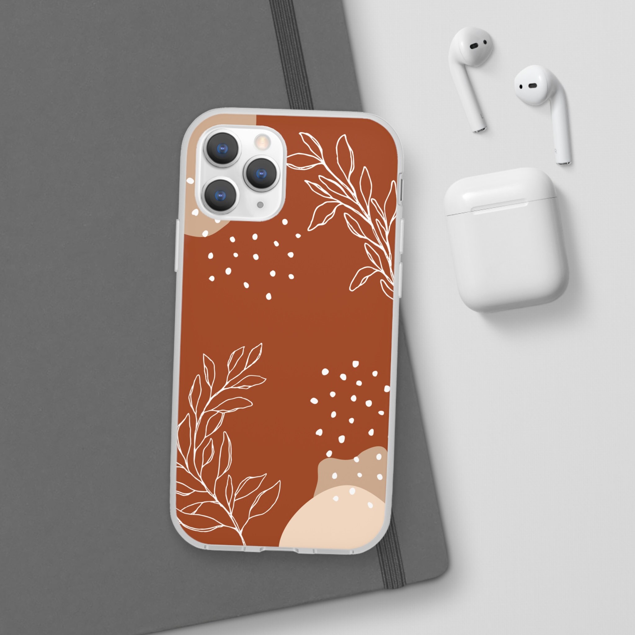 Minimalist Boho Spots and Leafs Earth Tones Phone Case Design - Etsy