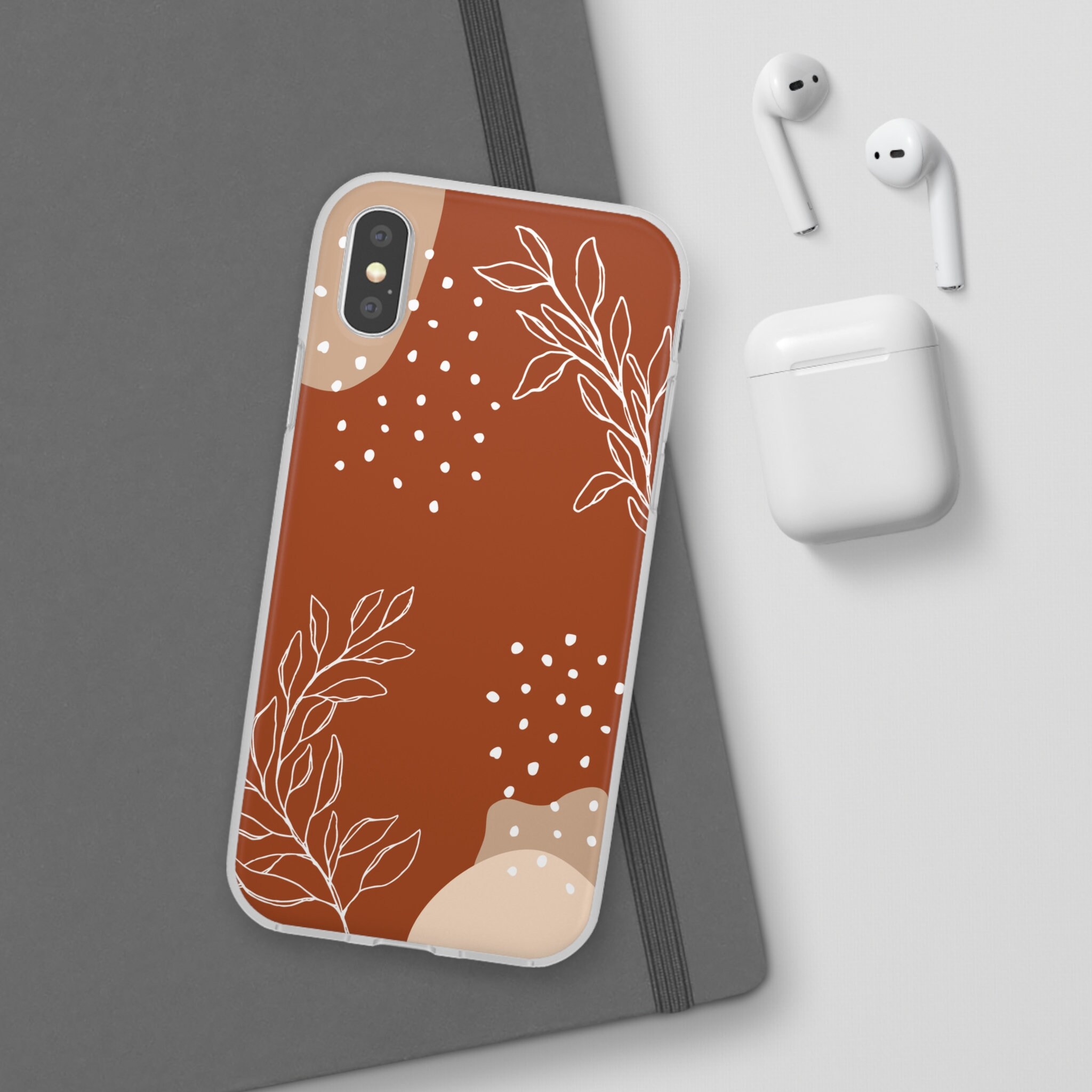 Minimalist Boho Spots and Leafs Earth Tones Phone Case Design - Etsy