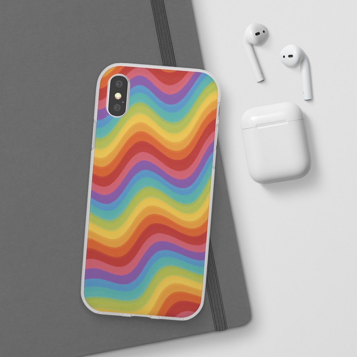 Bright Rainbow Melted Stripes Design Phone Case iPhone - Etsy