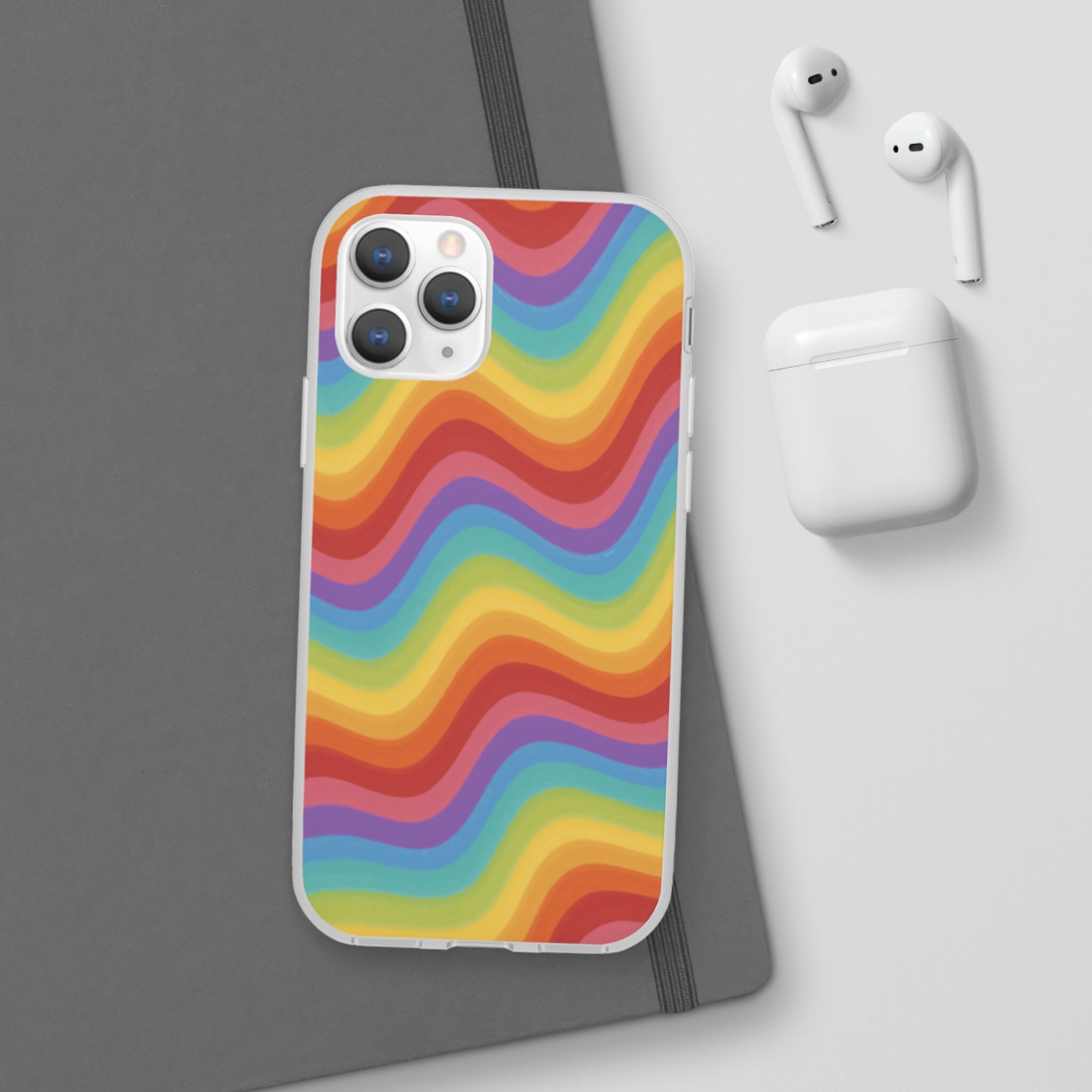 Bright Rainbow Melted Stripes Design Phone Case iPhone - Etsy