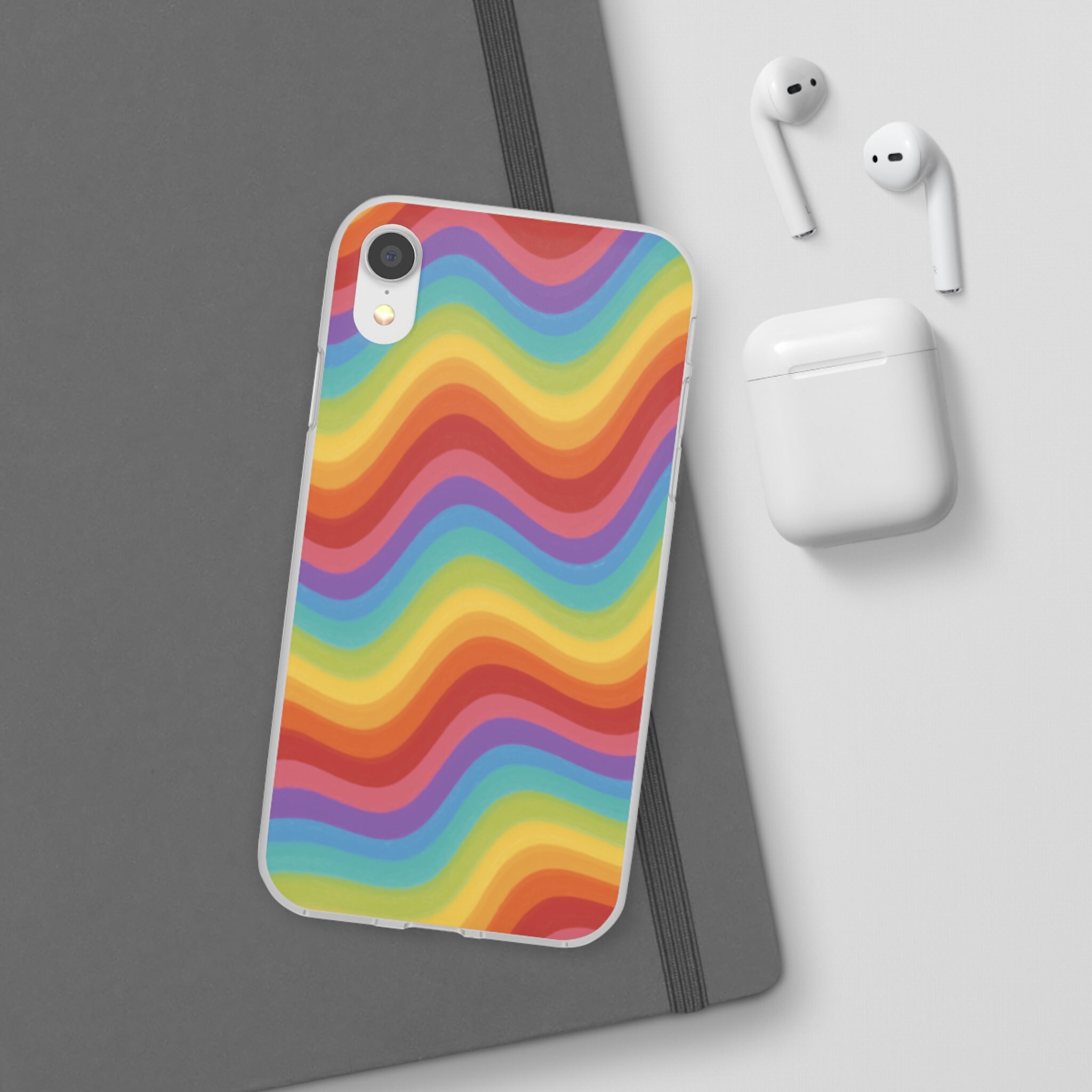 Bright Rainbow Melted Stripes Design Phone Case iPhone - Etsy