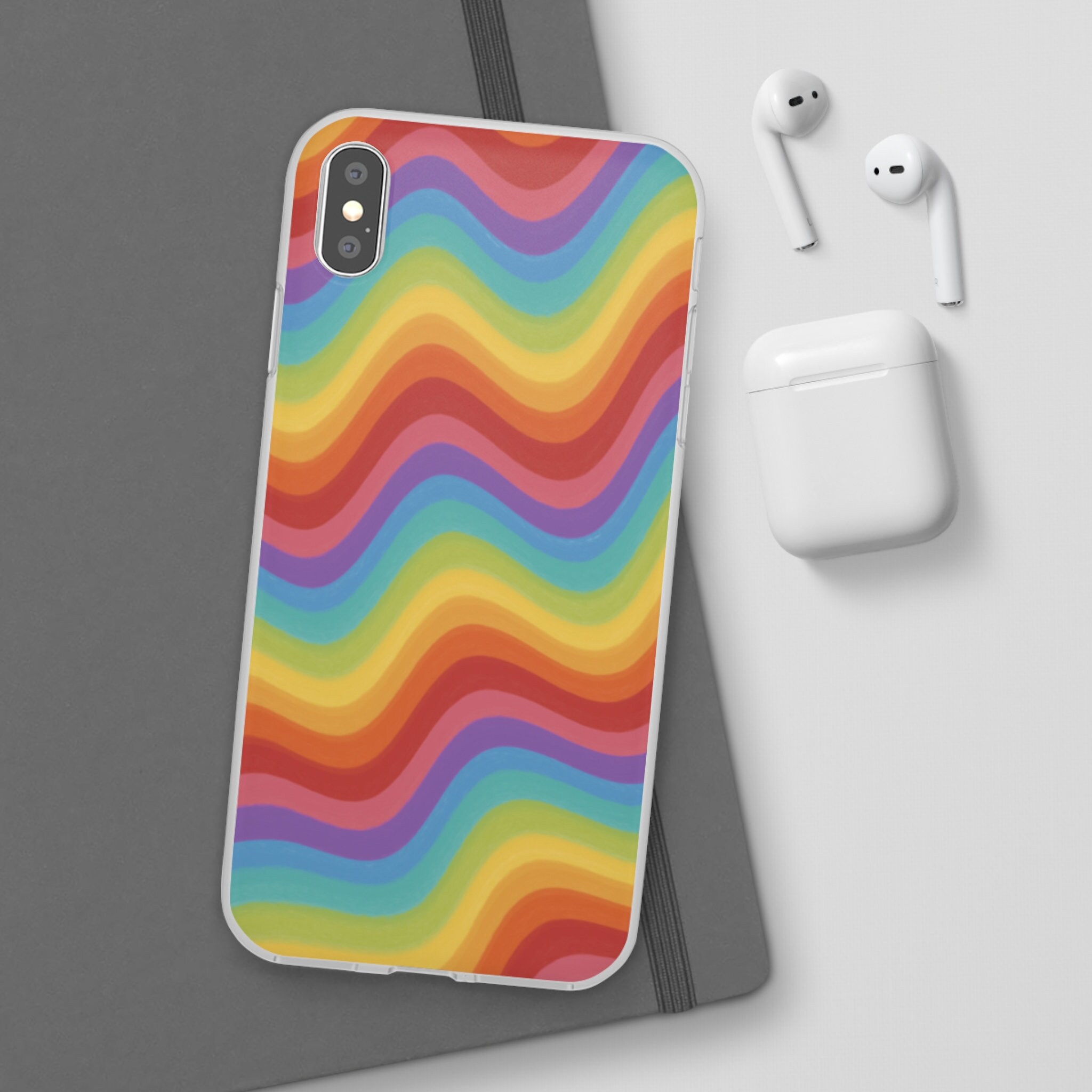 Bright Rainbow Melted Stripes Design Phone Case iPhone - Etsy