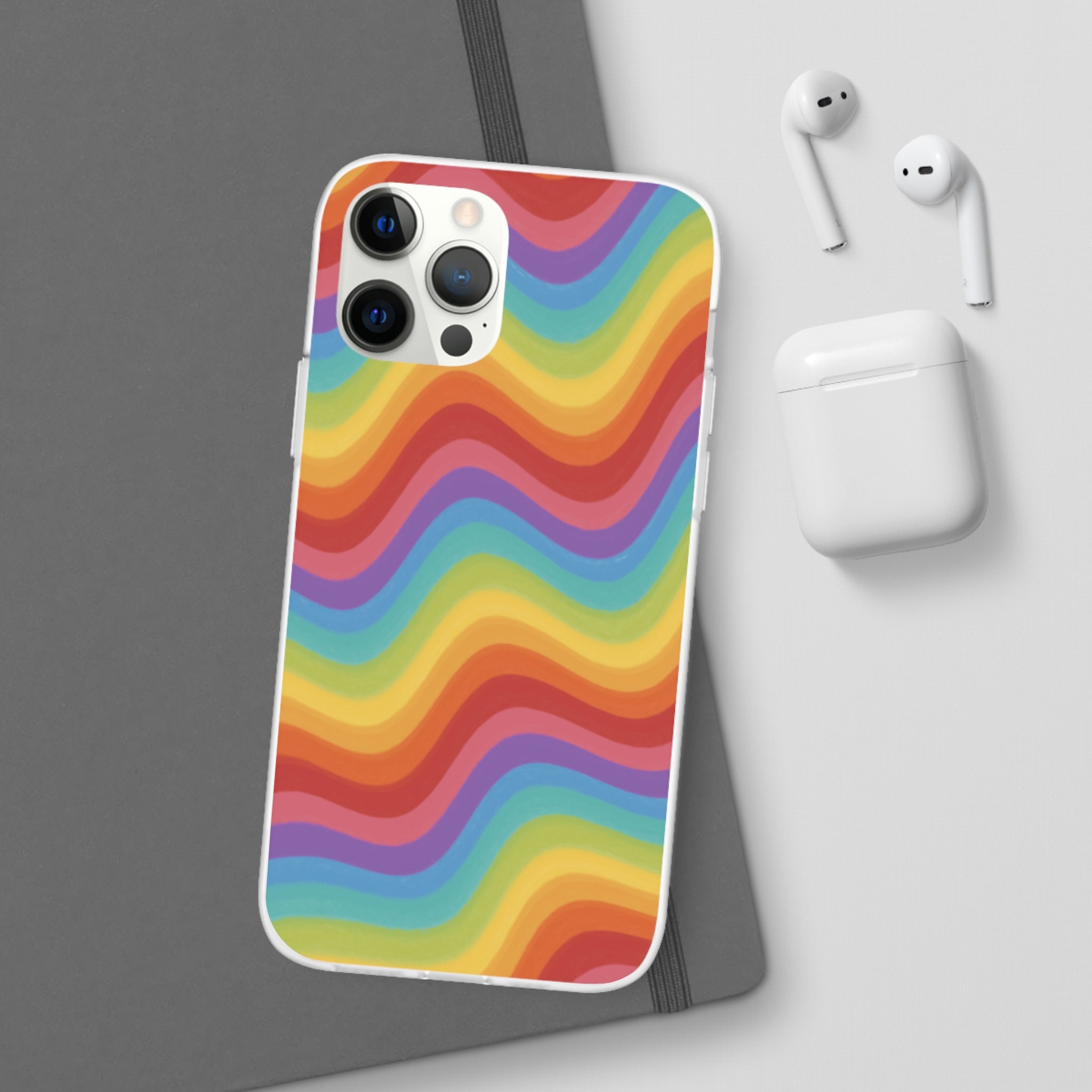 Bright Rainbow Melted Stripes Design Phone Case iPhone - Etsy