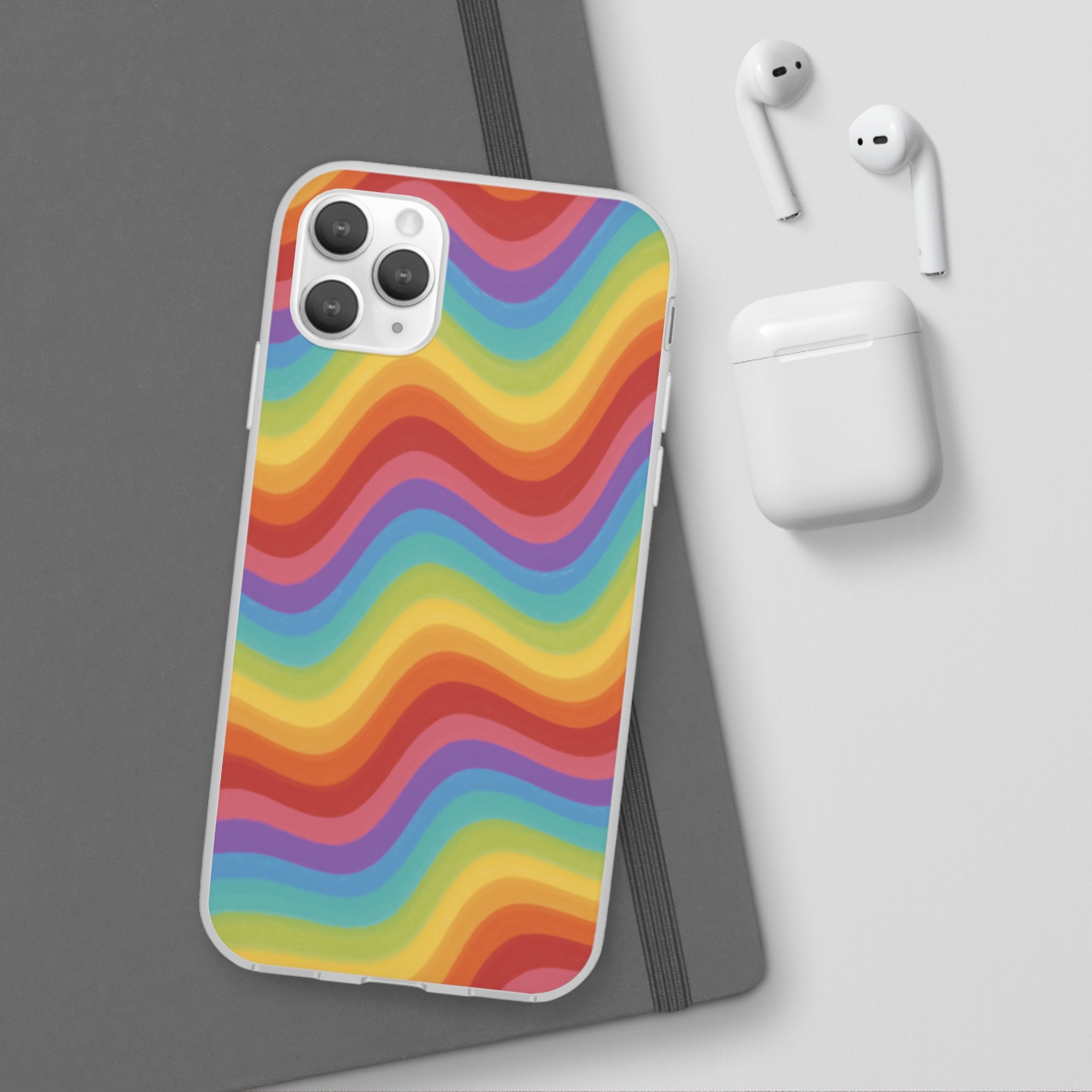 Bright Rainbow Melted Stripes Design Phone Case iPhone - Etsy