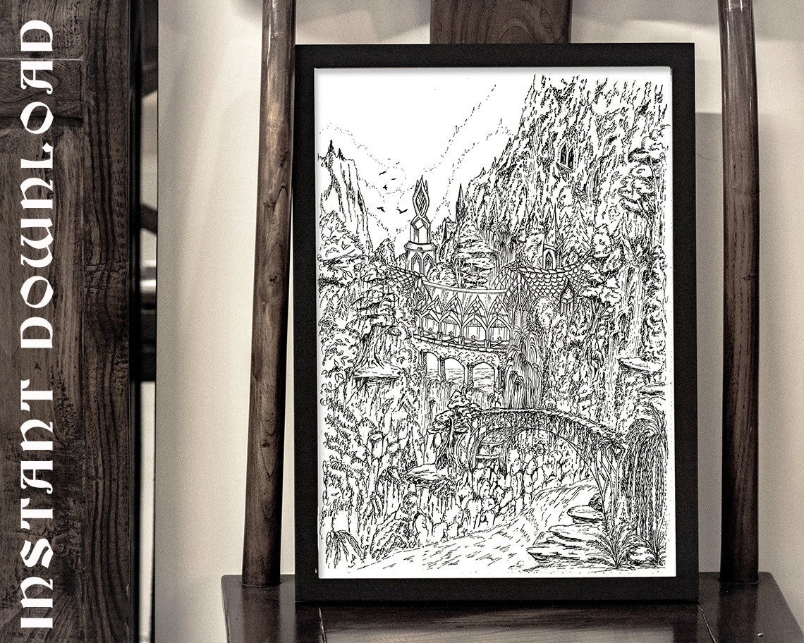 LOTR Poster, Imladris, Rivendell - Instant Download, Printable LOTR Art ...