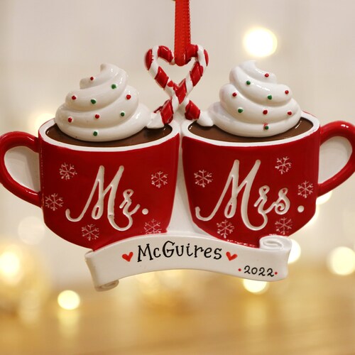 Mr and Mrs Hot Cocoa Personalized Christmas Ornament First - Etsy
