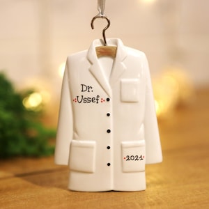 Lab Coat Personalized Christmas Ornament, Doctor Christmas Ornament ...