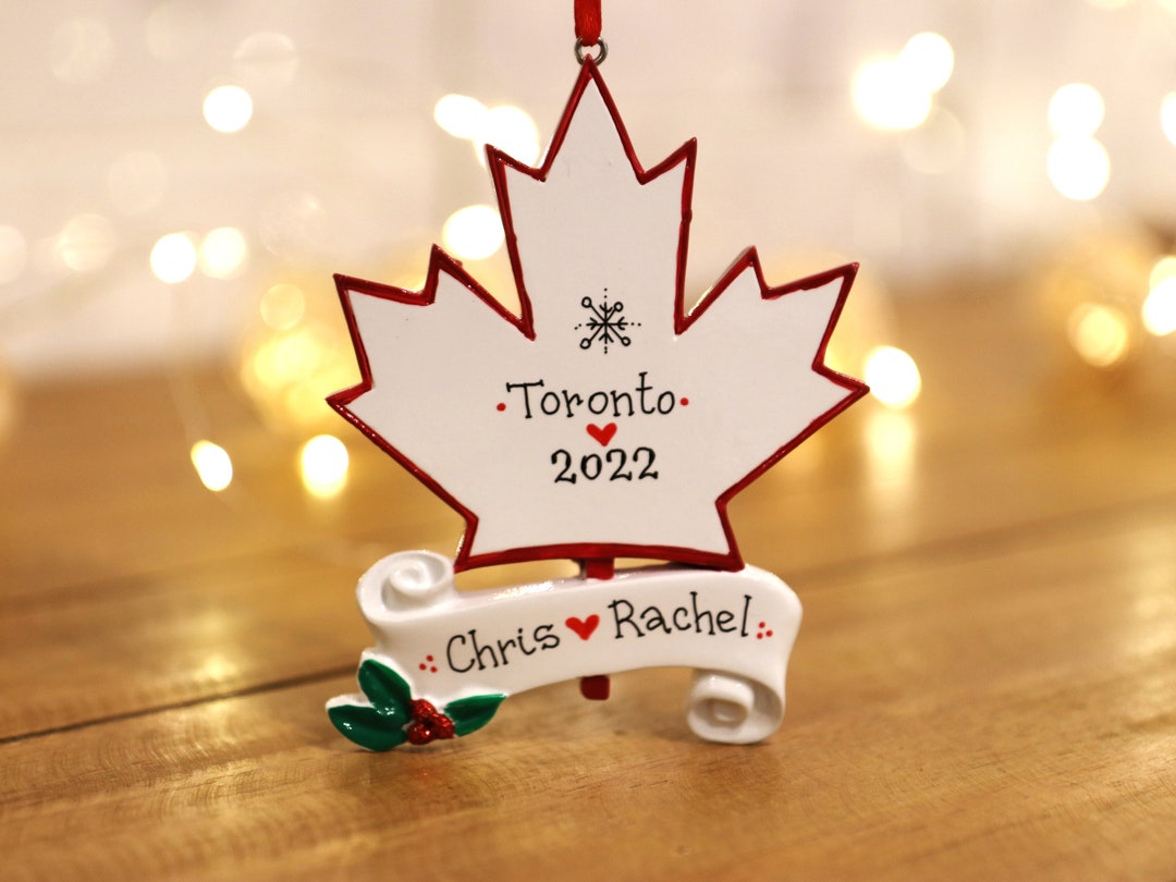 Canada Personalized Christmas Ornament, White Maple Leaf Ornament ...
