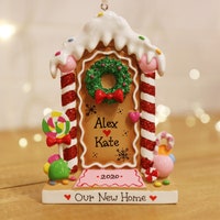 Gingerbread House With Name, Number House Decorations, House Tree ...