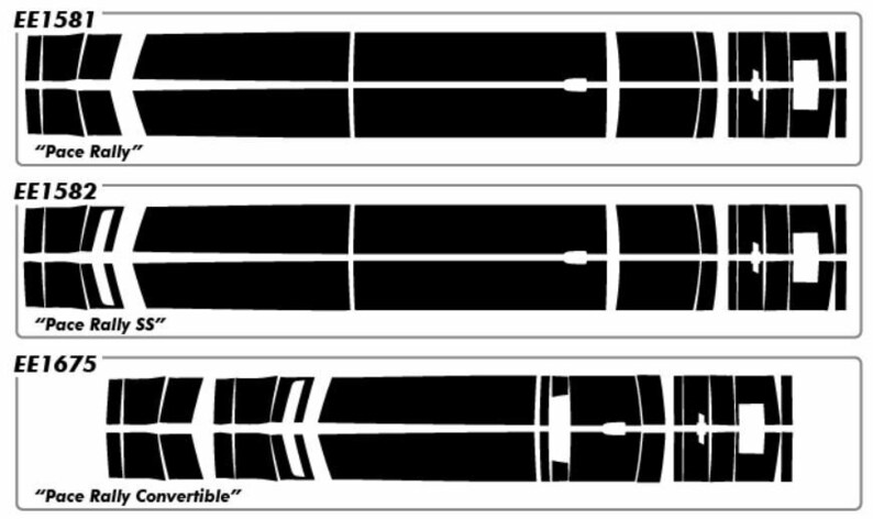 PACE CAR STYLE Rally Stripe Fits: 2009 - 2013 Camaro 11" Plain Graphics ...