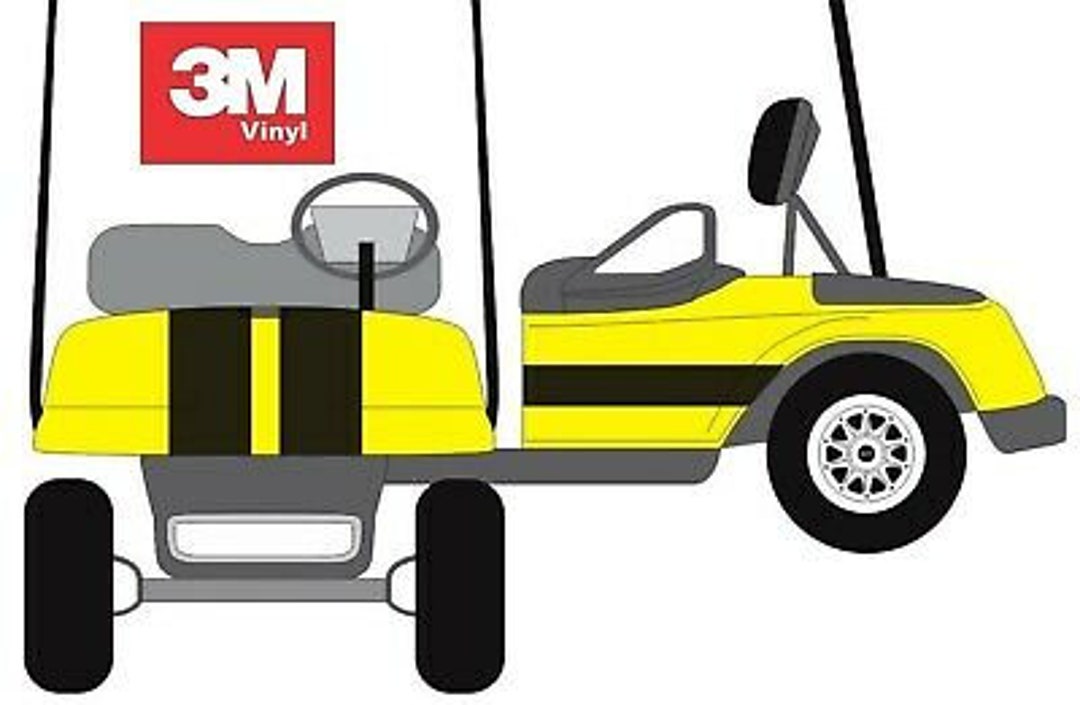 Golf Cart Racing Stripes 3M Decal Graphic Sticker EZ Go Club Car Yamaha ...