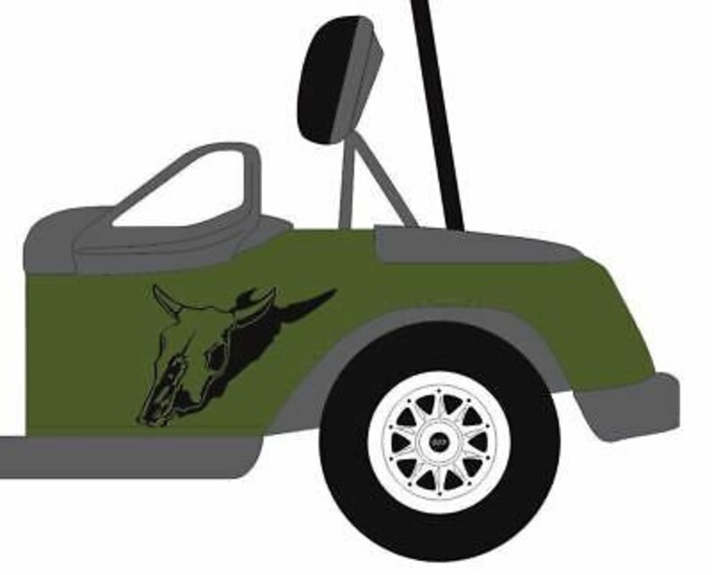 Cow Skull Golf Cart 3M Decal Stripe Graphic Sticker EZ Go Club - Etsy