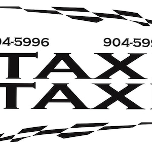 TAXI Decal Kit on 3M Vinyl Checkered Cab Flag Graphics - Etsy