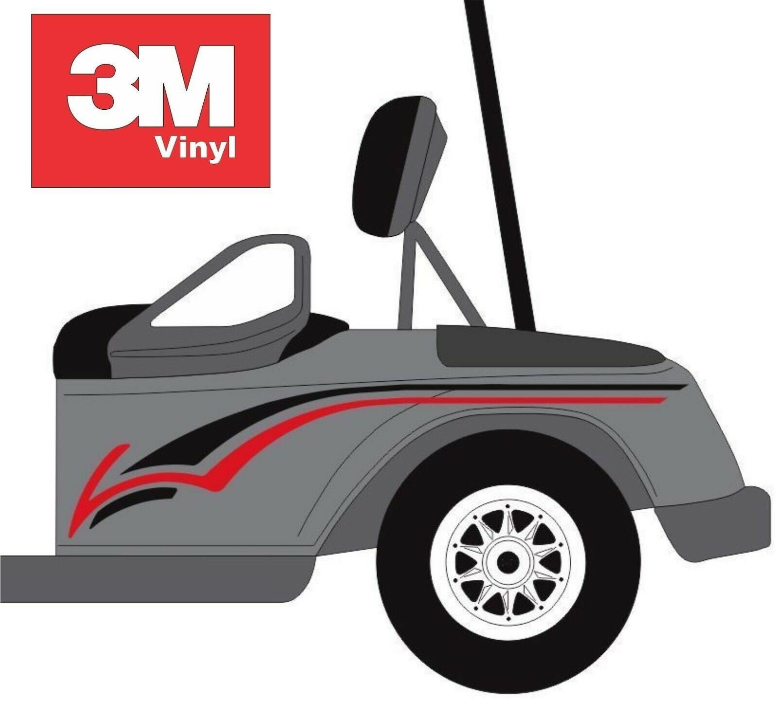 Swoop 2 Color Golf Cart Decal 3M Graphic Sticker EZ Go Club Car Yamaha ...