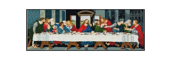 Jesus Christ Last Supper 12 Apostles Embroidery Counted Cross - Etsy