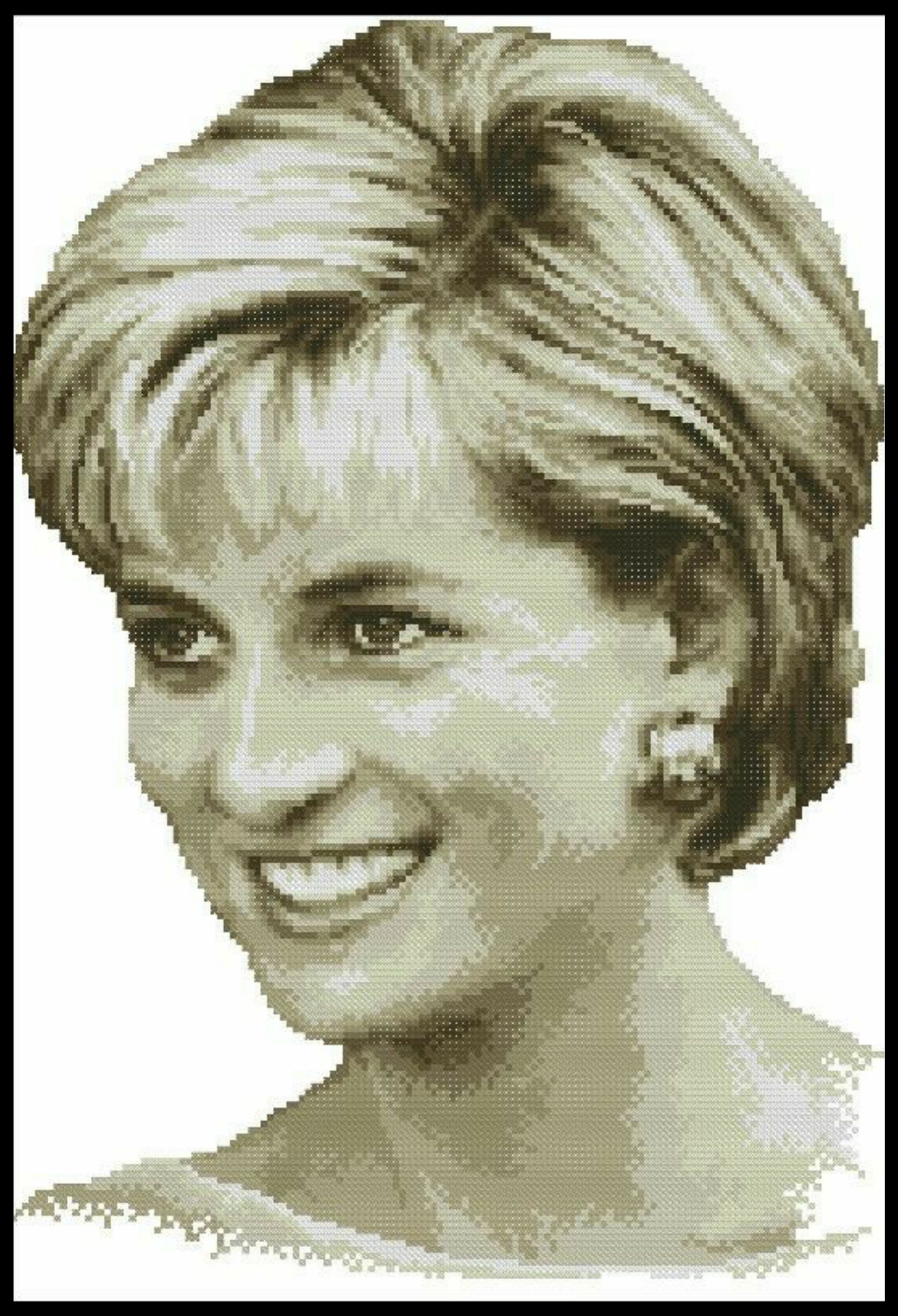 Famous Princess Lady Diana Counted Cross Stitch Instant Download PDF ...