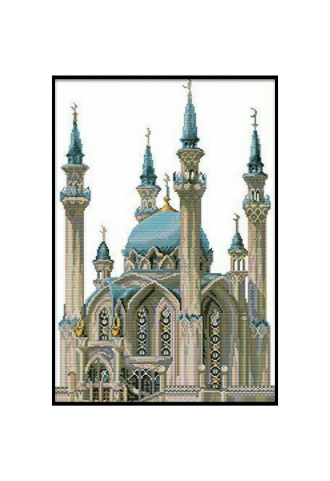 Kul Sharif Blue Mosque Cross Stitch Pattern: Islamic Embroidery (PDF ...