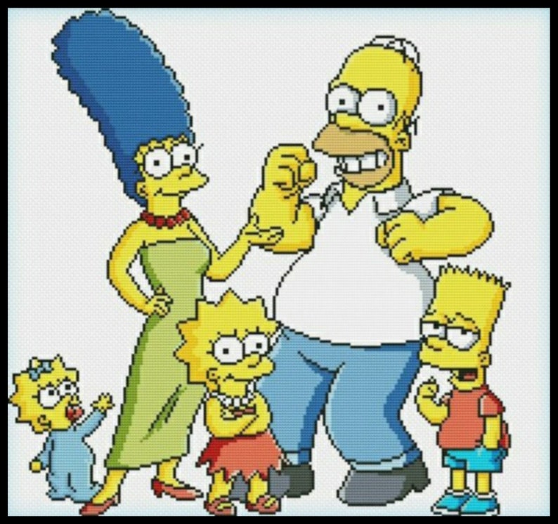 Simpsons Family Cartoons Animation Movie Embroidery Counted Cross ...