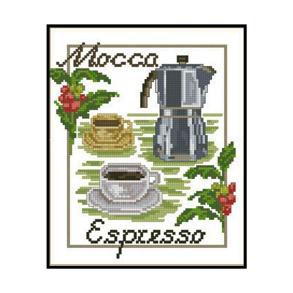 Coffee Cross Stitch - Etsy